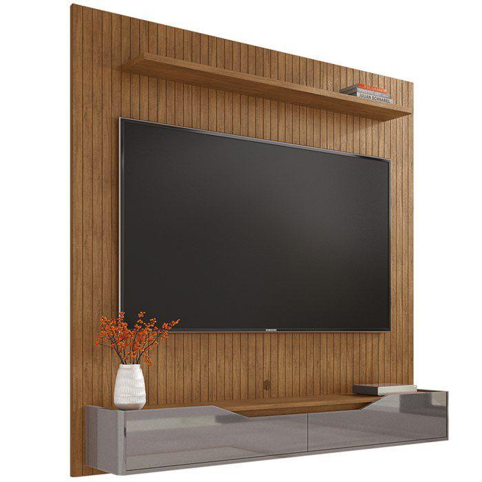 Painel Frisado Suspenso Tv 60 Pol 180 Cm 011091 Cedro Cinza Perola ...