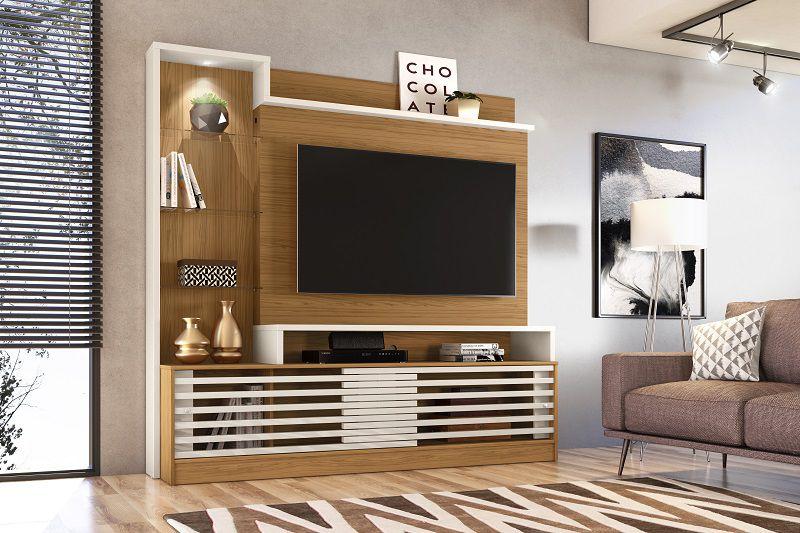 Painel Frizz Prime para TV de até 55 polegadas - NATURALE / OFF WHITE ...