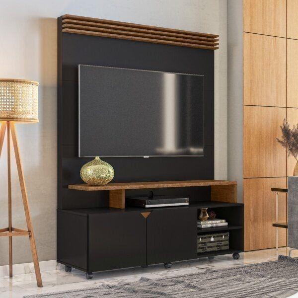 Painel Home para TV até 55 Polegadas 2 Portas 4 Prateleiras Berlim ...
