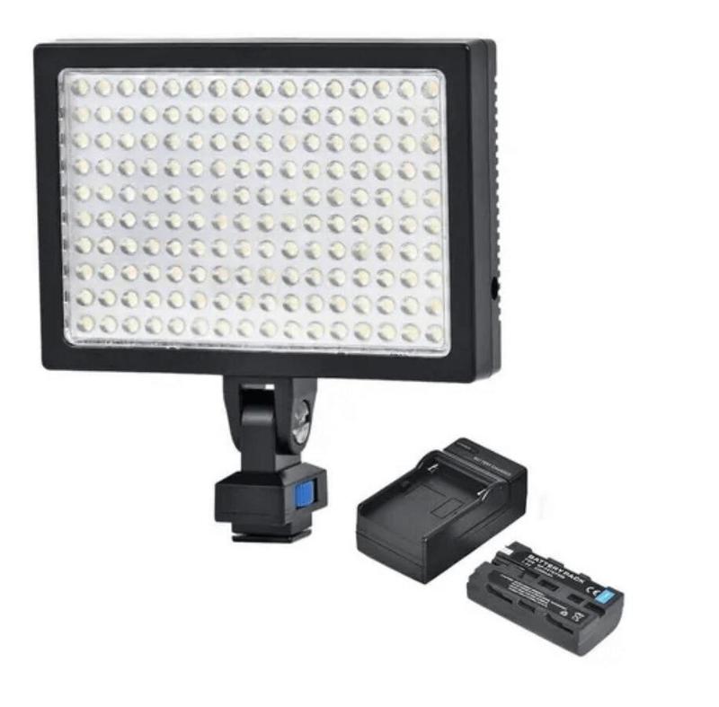 Painel Iluminador Led Profissional LED-1600 Vídeo Light 10W com Bateria e Carregador - Soleste ...