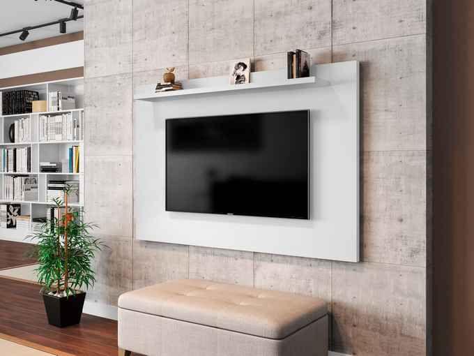 Painel Kenzo em Madeira Branco para TV até 50 Polegadas Móveis Bechara ...