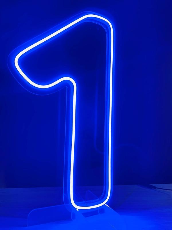 Painel Led Neon Número 1 (um) Acrílico Cristal Neon 50cm Altura - Laser ...