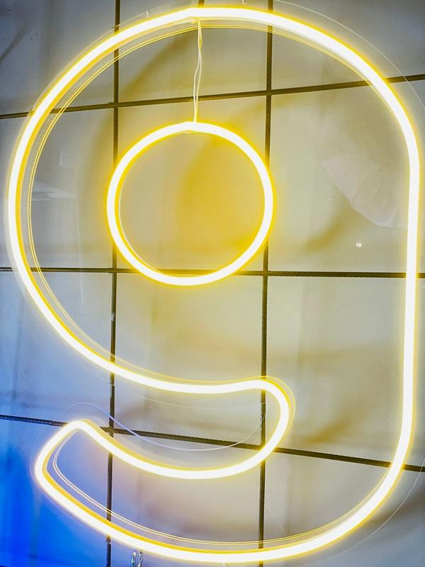 Painel Led Neon Numero 9 Nove Acrílico Cristal 50cm Altura - Laser ...