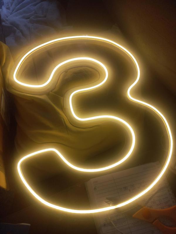 Painel Led Neon Números 0 a 9 Acrílico Cristal 50cm Altura - Laser ...