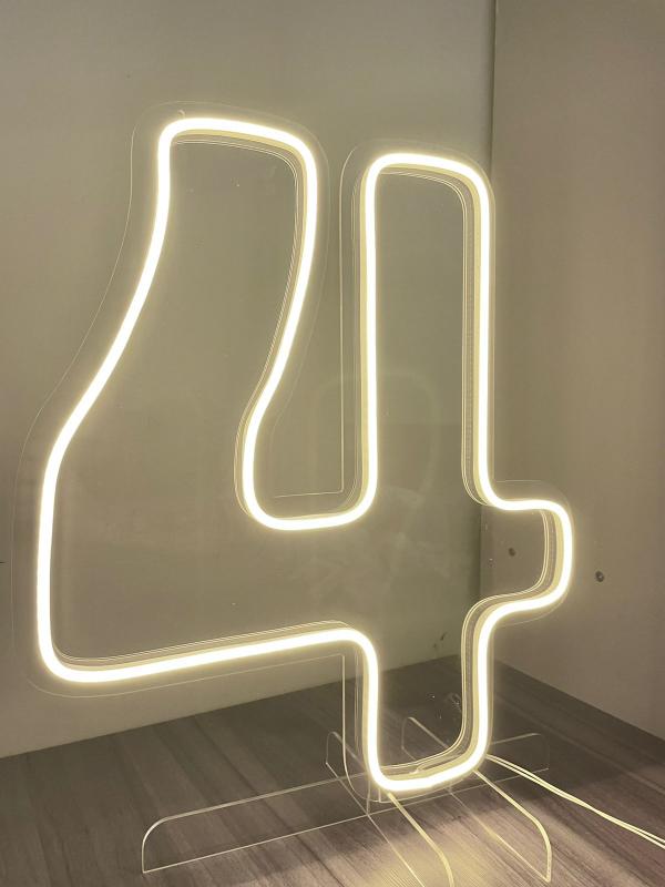 Painel Led Neon Números 0 a 9 Acrílico Cristal 50cm Altura - Laser ...