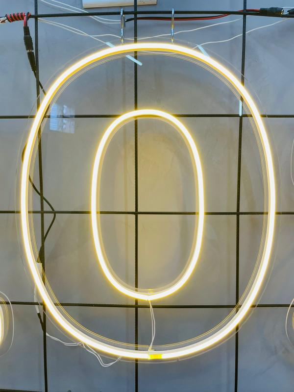 Painel Led Neon Números 0 a 9 Acrílico Cristal 50cm Altura - Laser ...