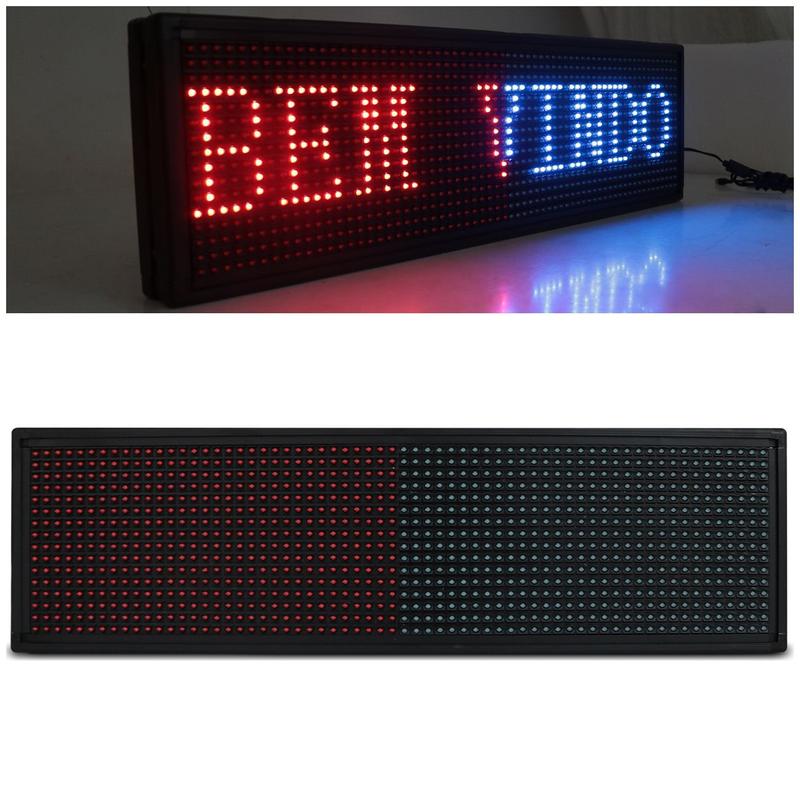 Painel Letreiro Digital Luminoso Azul E Vermelho 68x20 Usb - Nem ...