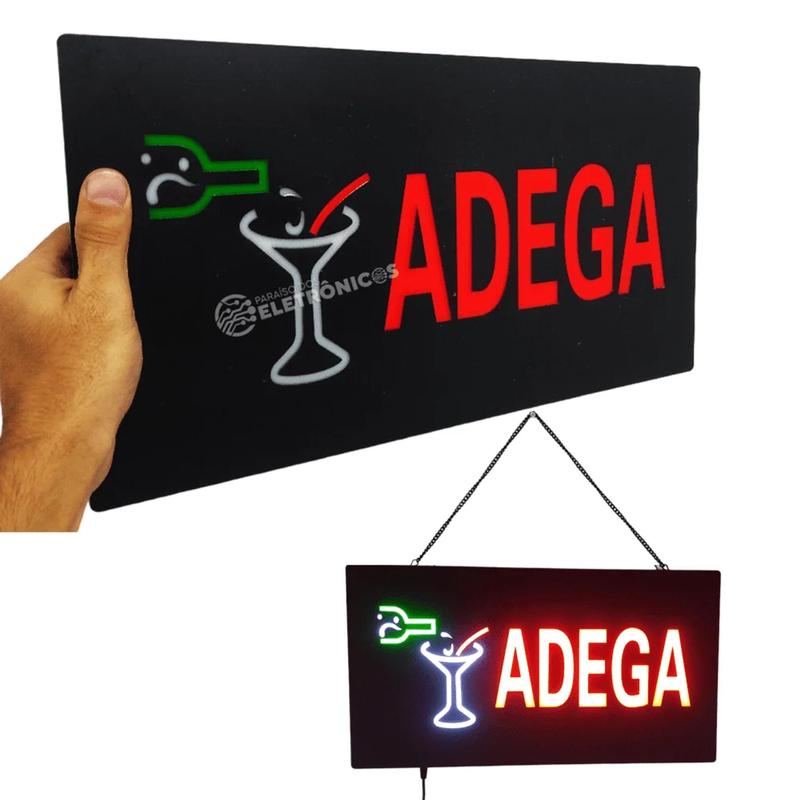 Painel Luminoso Adega Neon Placa Luz Led Ideal Para Bares LE4006 ...