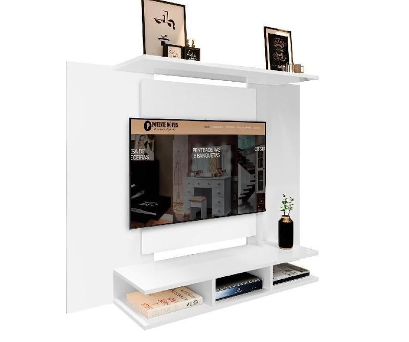 Painel Para Sala Tv Até 50 Polegada Branco Suporte De Tv - Potente Móveis - Painel para TV ...