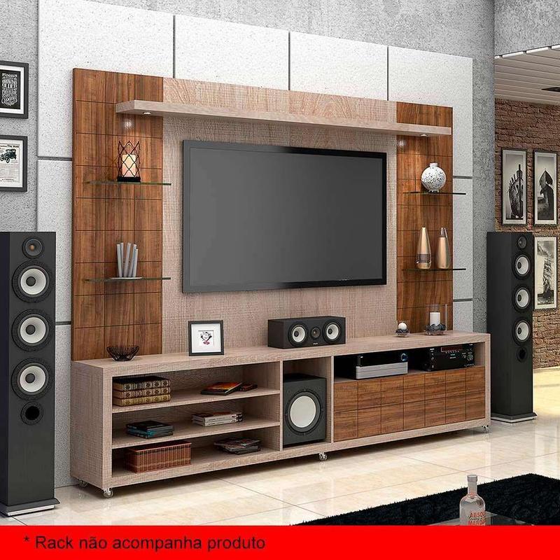 Painel para TV 50 Polegadas Atenas Santana e Ameixa Negra 240 cm - KNR ...