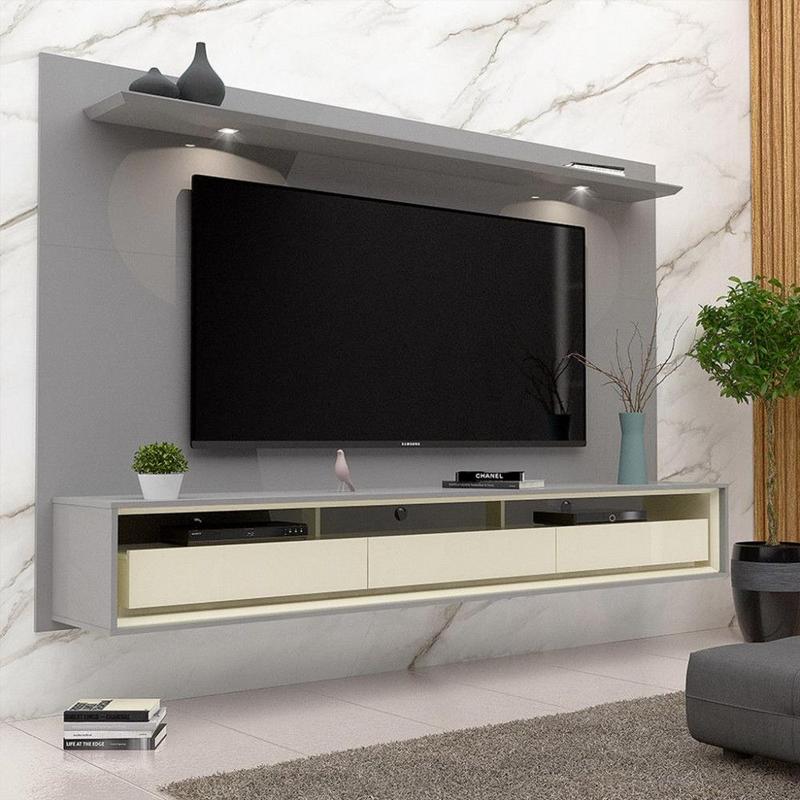 Painel para TV atÃ 75 Polegadas 3 Gavetas Supreme 220 Gelius - Painel ...