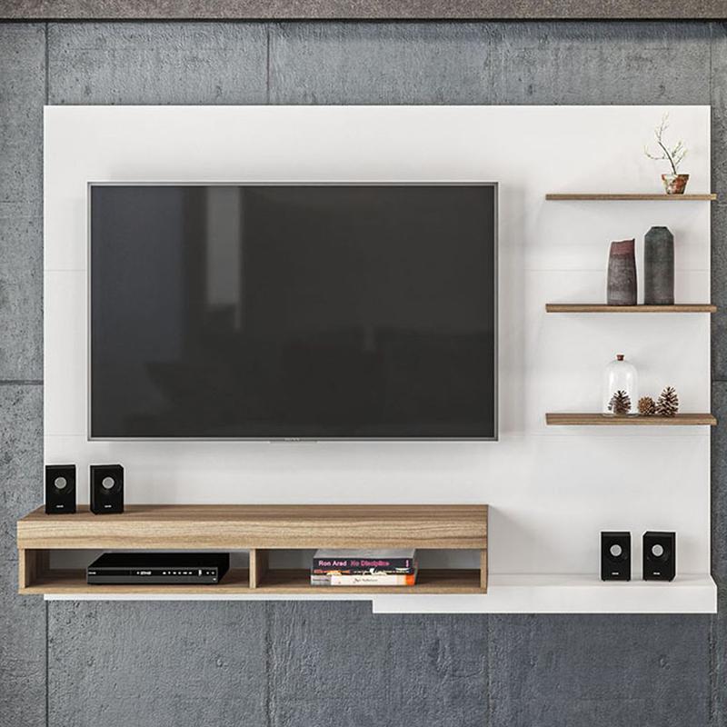 Painel Para Tv Até 50 Polegadas Fraiburgo Branco/castanho - Politorno ...