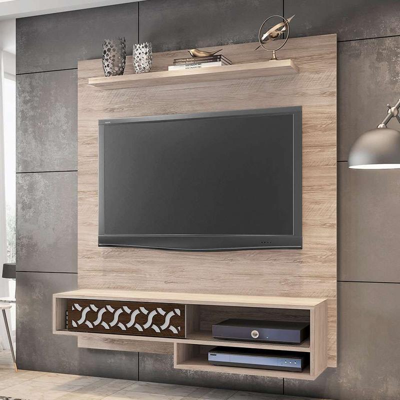 Painel para TV até 50 Polegadas Osaka Bege - Móveis Leão - Painel para ...