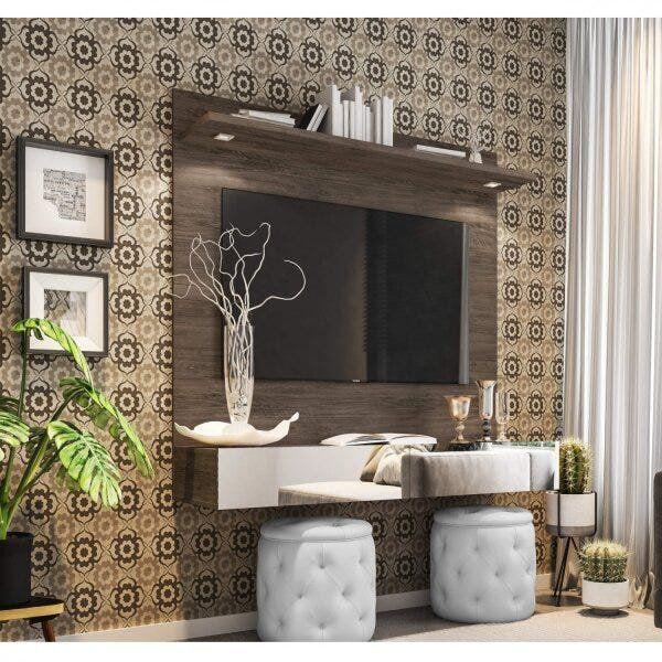 Painel para TV até 55 Polegadas Espelho e LED Moscou Espresso Móveis - Painel para TV - Magazine ...