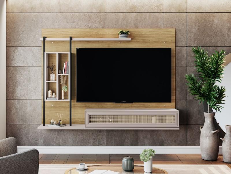 Painel para TV até 60 Polegadas Autentico JCM Móveis Noronha Off White ...