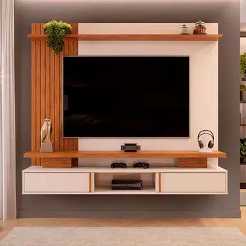 Painel para TV até 65 com Portas Deslizantes Leoni DJ Móveis - Painel ...