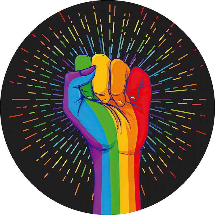 Painel Redondo LGBT Em Tecido 1.5mx1.5 melástico Veste fácil Festa ...