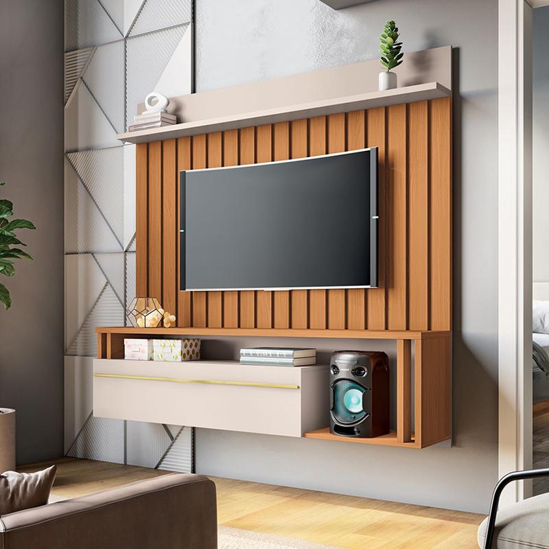 Painel Suspenso Decorativo Stesso Ripado pata TV até 55" Cinamomo/Off ...