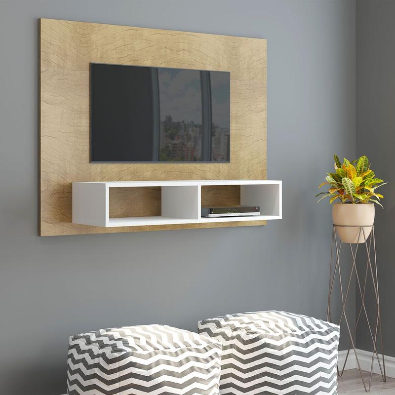 Painel Suspenso para TV 50 Pol. 120 x 91 Cm Nichos MDP Terracota 0621 ...