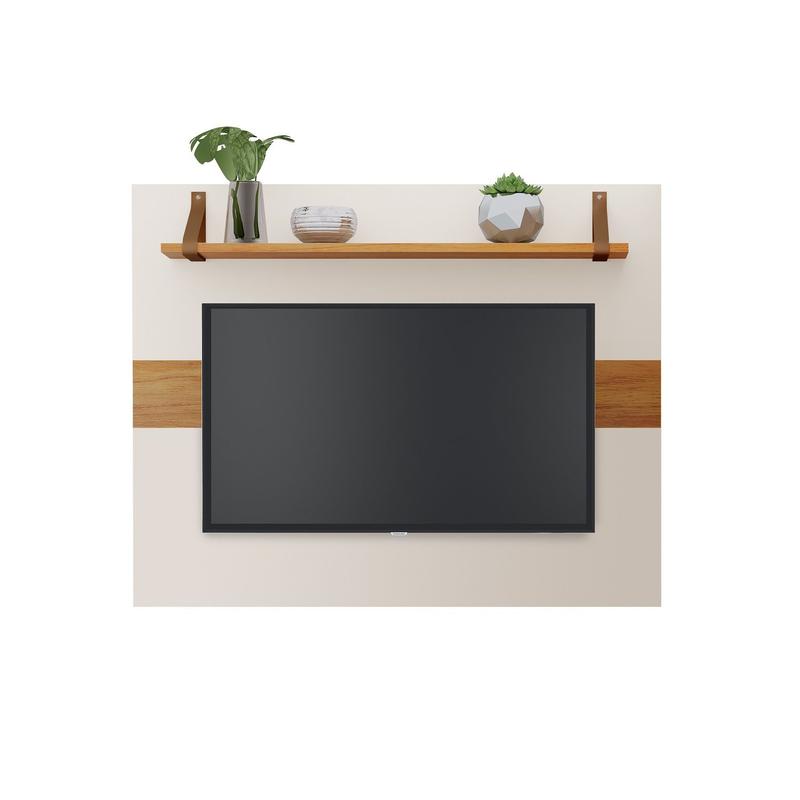 Painel Suspenso para TV até 50 Pol. Cor Off White/Nature MDF - MC ...