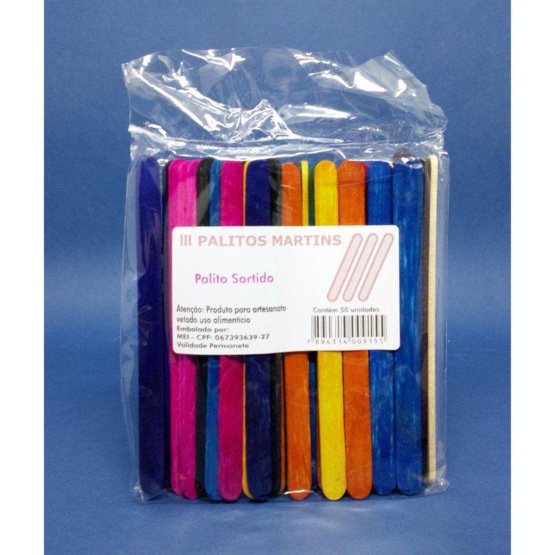 Palito de picolé colorido pacote 100 unidades - MARTINS DISTRIBUIDORA ...