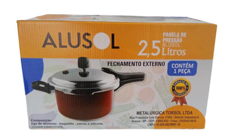 Panela De Pressão 2,5 Litros Fechamento Externo Rosa Alusol. - Panela ...