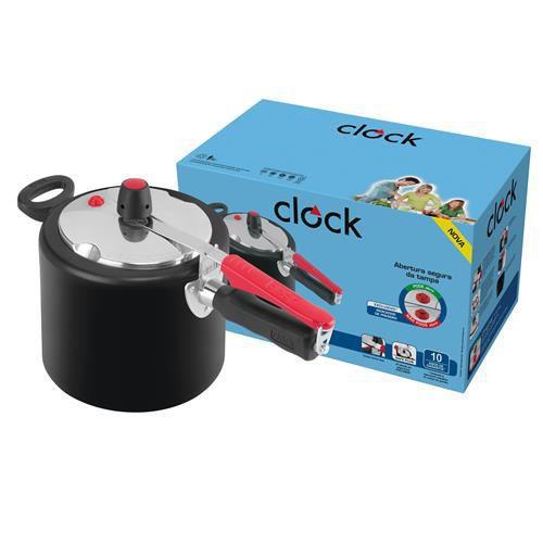 Panela de Pressão Clock Original Revestida 7,0 litros, Preta - Panelas ...