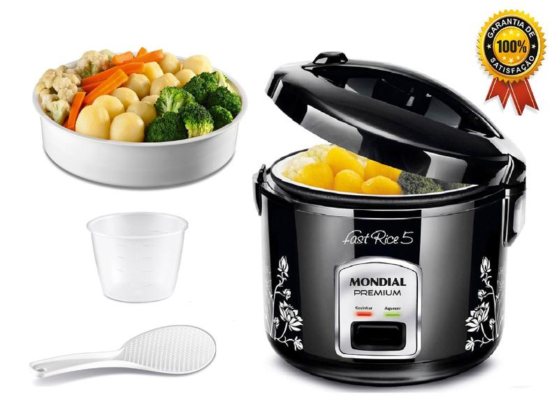 Panela Elétrica de Arroz Mondial Fast Rice Premium NPE-08-5X Preta 110V - Panela de Arroz ...