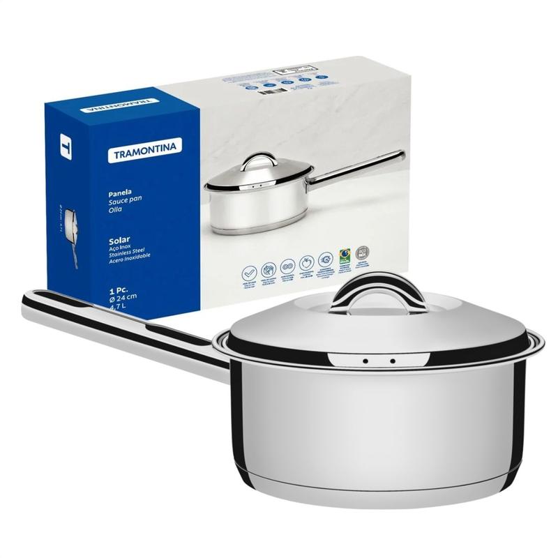 Panela Fundo Triplo AÇo Inox Alto Brilho Com Tampa - TRAMONTINA INOX ...