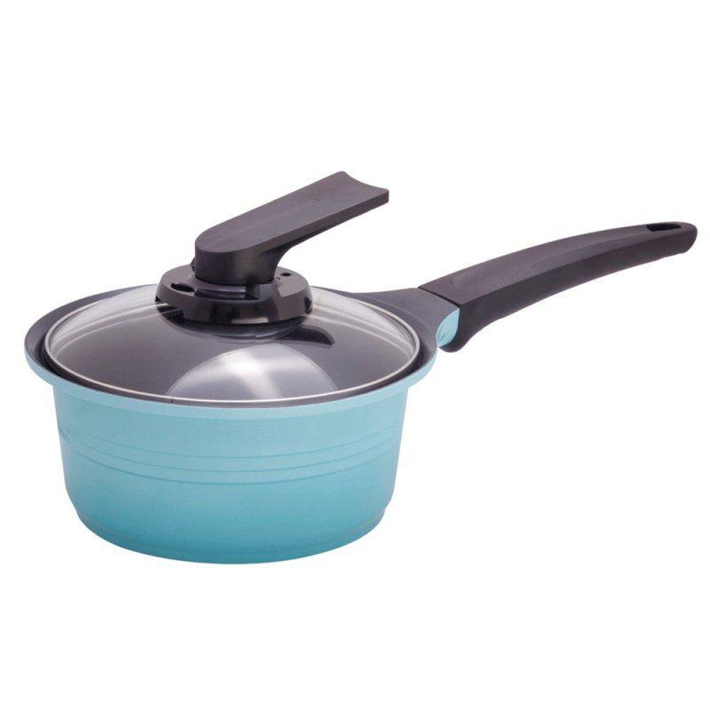 Panela Roichen Natural Ceramic Pot Azul 1,8L com Revestimento Cerâmico Natural e Tampa de Vidro ...