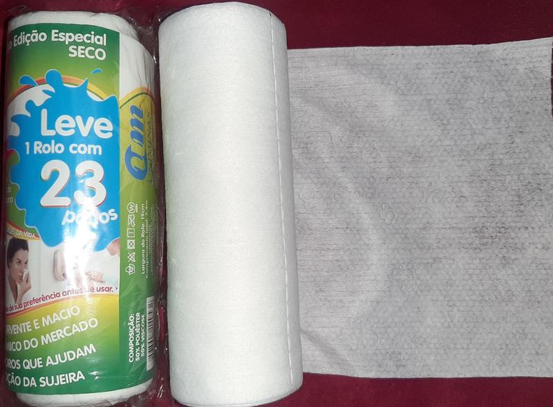 Pano multiuso branco para limpeza de pele "edição seco" rolo c/23 panos ...