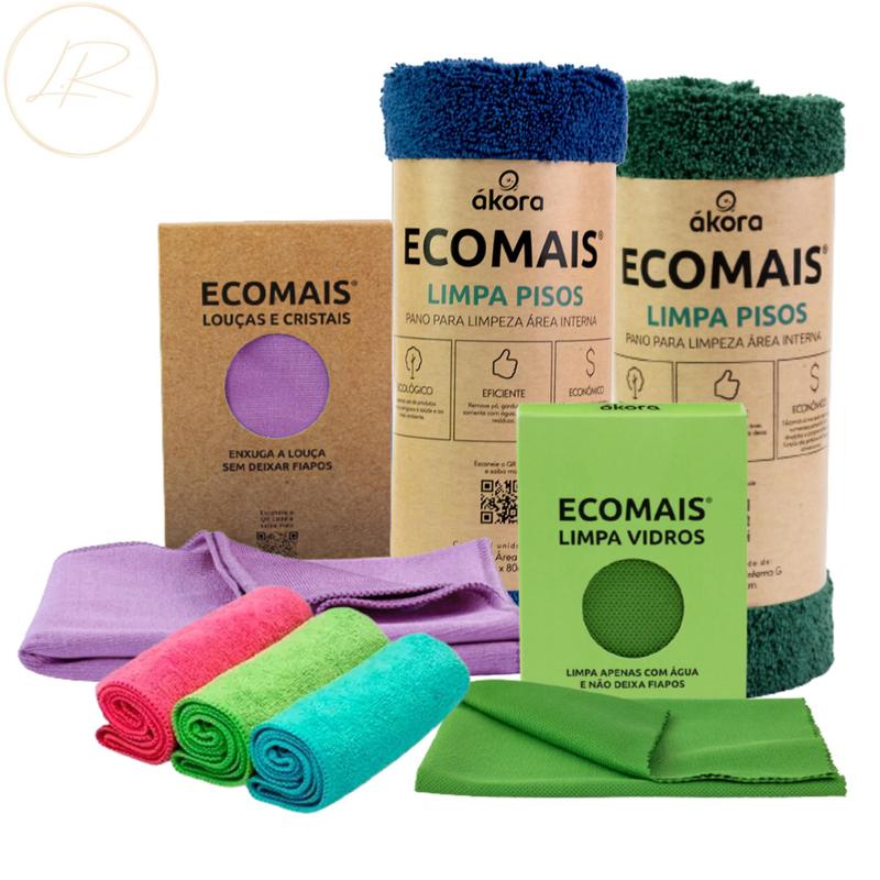 Panos de Limpeza Ákora Ecomais 2 Limpa Pisos G 1 Louças e Cristais 1 ...