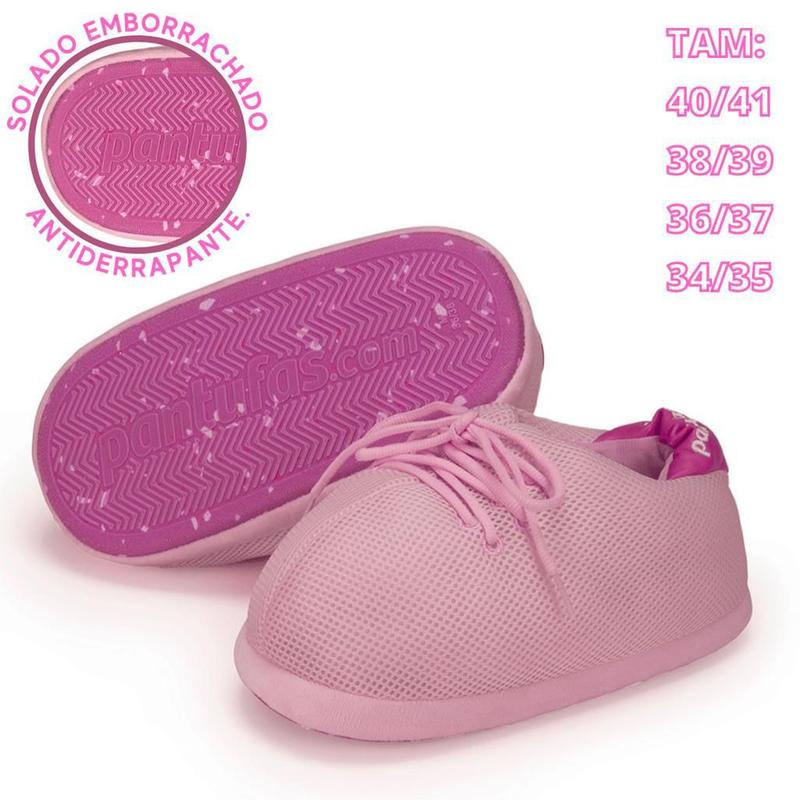 Pantufa 3D Tênis Sola Borracha Infantil Adulto Confortável - Importway ...