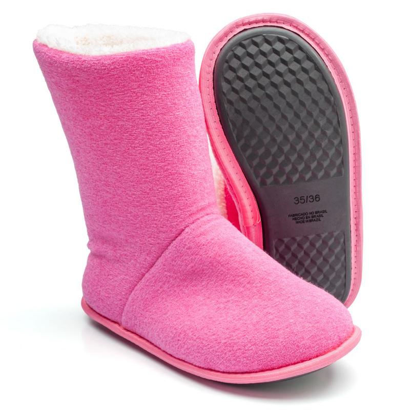 Pantufa Bota Feminina Peluciada Calçado de Inverno Super Quentinha ...