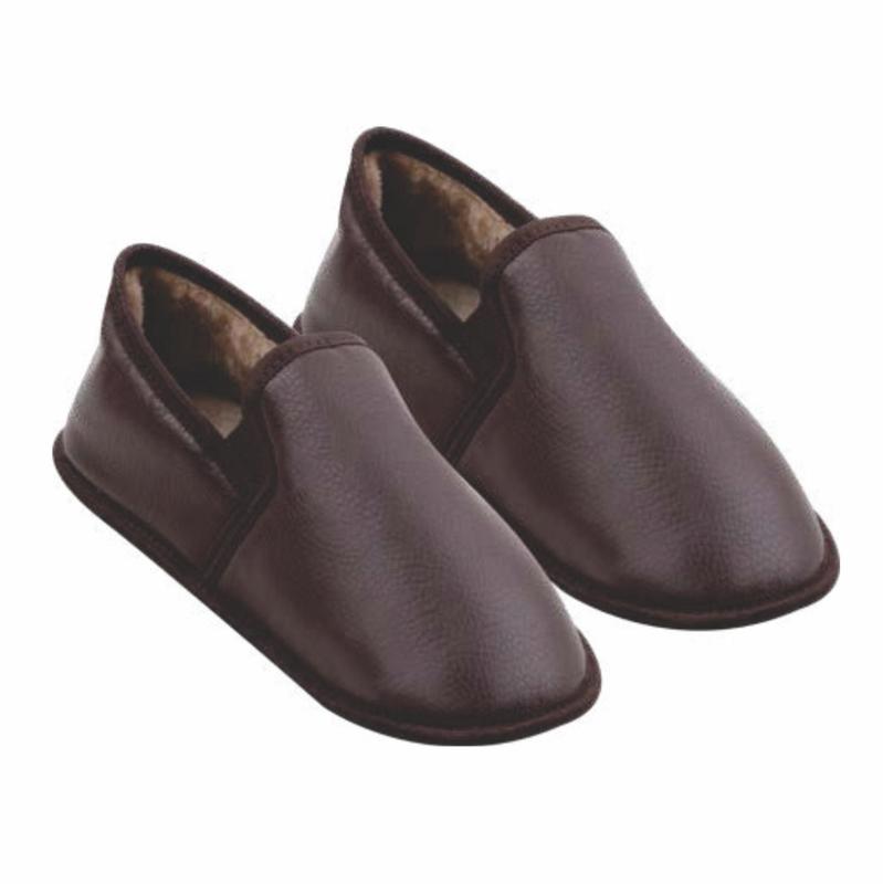 Pantufa fechada Stuf Marrom-Pantufa sapato sintético-Pantufa idoso ...