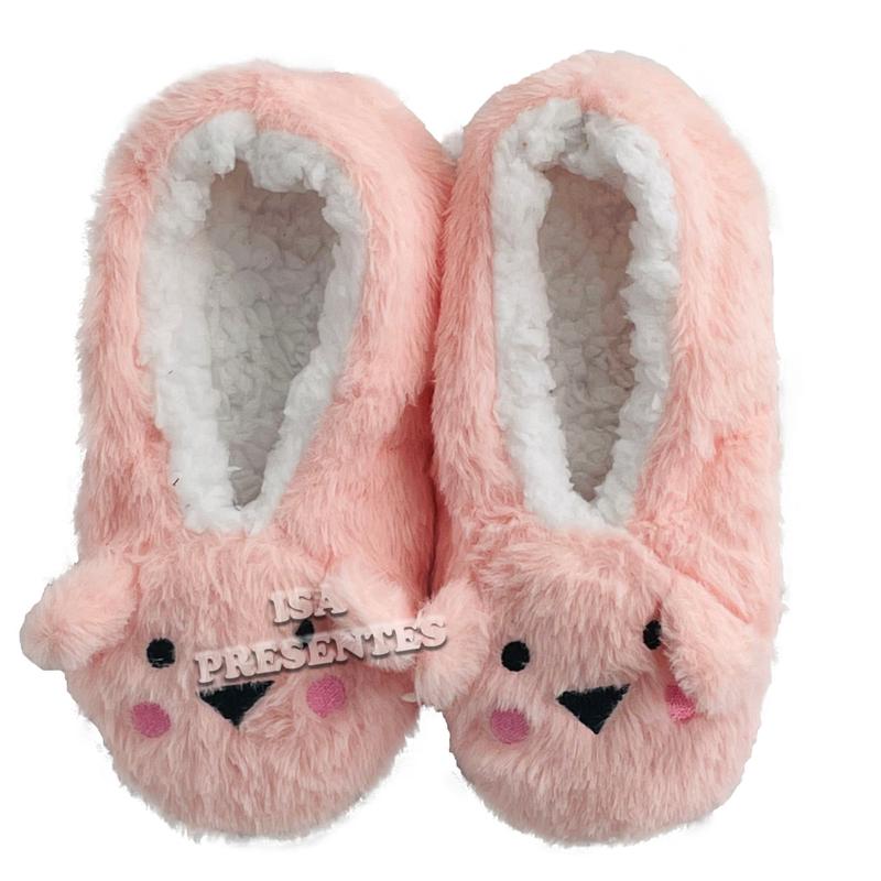 Pantufa Infantil de Bichinho Sapatinho Forrado Com Pelinho ...