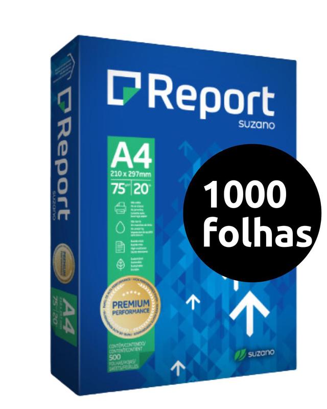 Papel A4 1000 Folhas Sulfite - Alta Qualidade - Suzano Report - Papel Sulfite - Magazine Luiza