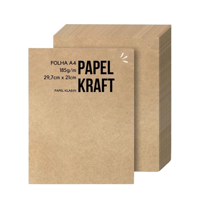 Papel A4 Kraft Craft 185G - 50 Folhas - Mundo Kraft - Papel Kraft ...