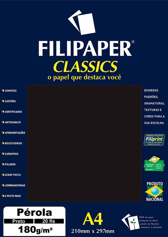Papel A4 Pérola 180g Com 20 - Filipaper - Papéis - Magazine Luiza
