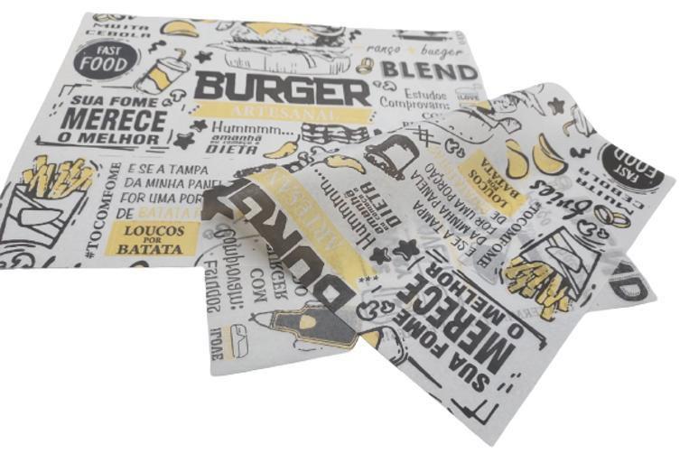 Papel Acoplado 100 Folhas Delivery Embalar Hamburguer Lanche - Mamedes ...