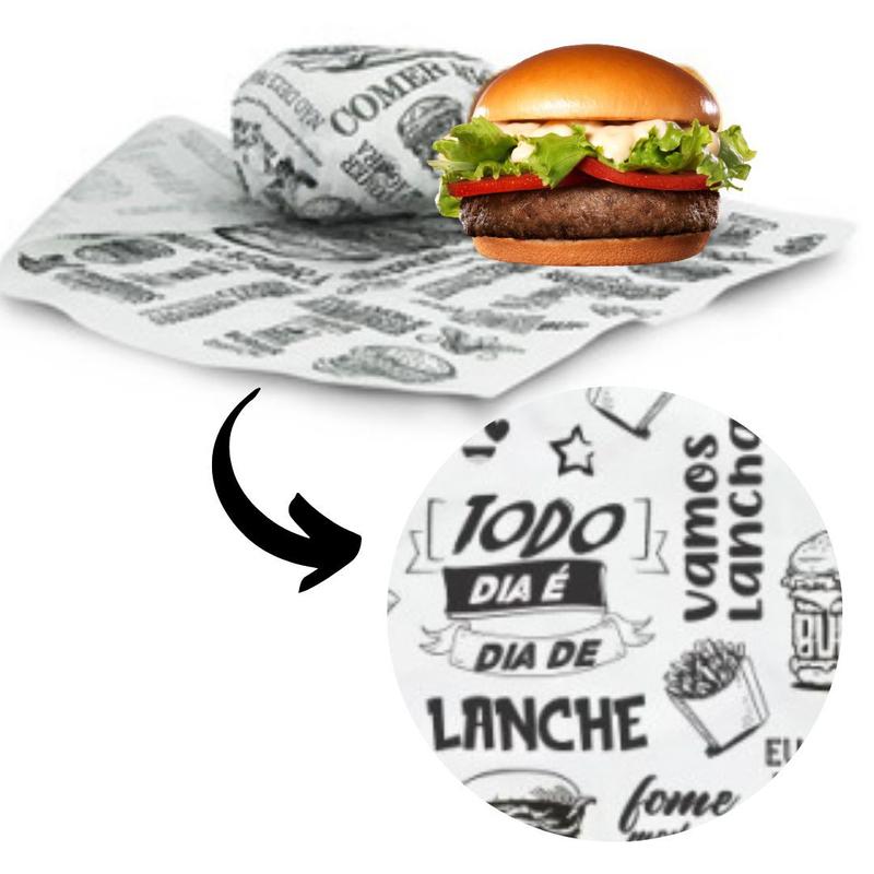 Papel Acoplado Hamburger Embalagem para Lanche 500 unidades - RP3D ...