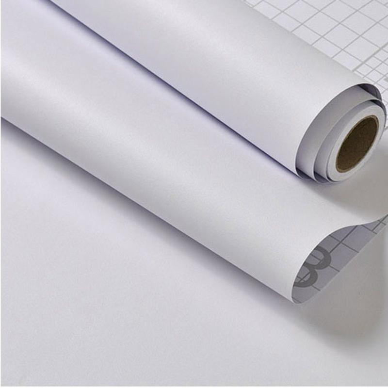 Papel Adesivo Branco Fosco 45cm x 10m Plastico papel de parede auto ...