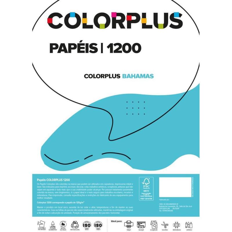 Papel Cartolina Dupla Face Color PLUS 48X66CM 120G Azul - Blendpaper ...