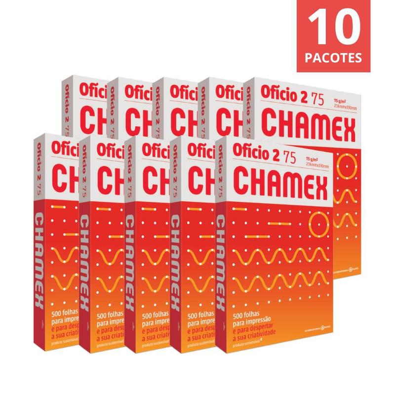Papel Chamex Ofício 216x330 500 Folhas 10 Unidades Papéis Magazine