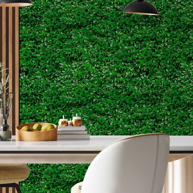 Papel de Parede 15M Adesivo Folhagem Hera Verde Paisagem Jardim Folha ...