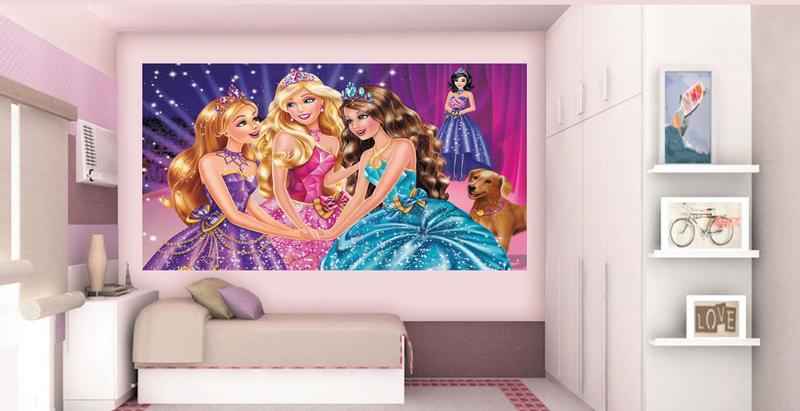 Papel De Parede 3D Infantil Barbie 0013 (2.50M X 1.50M) - Paredes ...