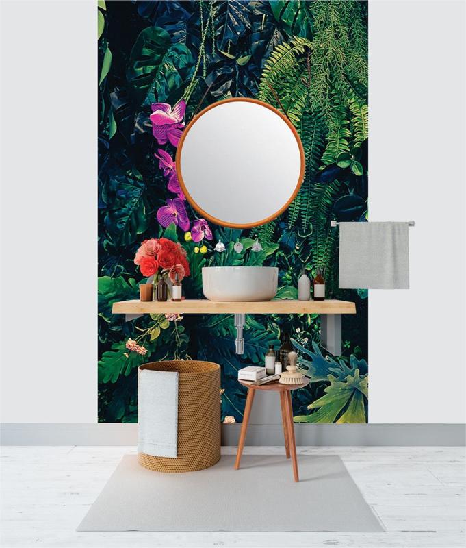 Papel de Parede 3D Painel 1,5M Folha Flores tropical Vivo Jadim ...