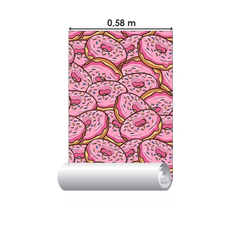 Papel De Parede Adesivo Donuts N03049 Rolo 0,58X2,5M - Papel Na Parede ...
