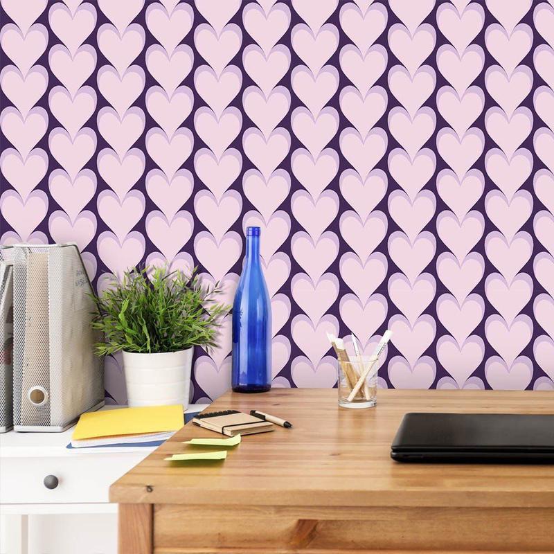 Papel de Parede Corações Gride - QCola - Papel de Parede - Magazine Luiza