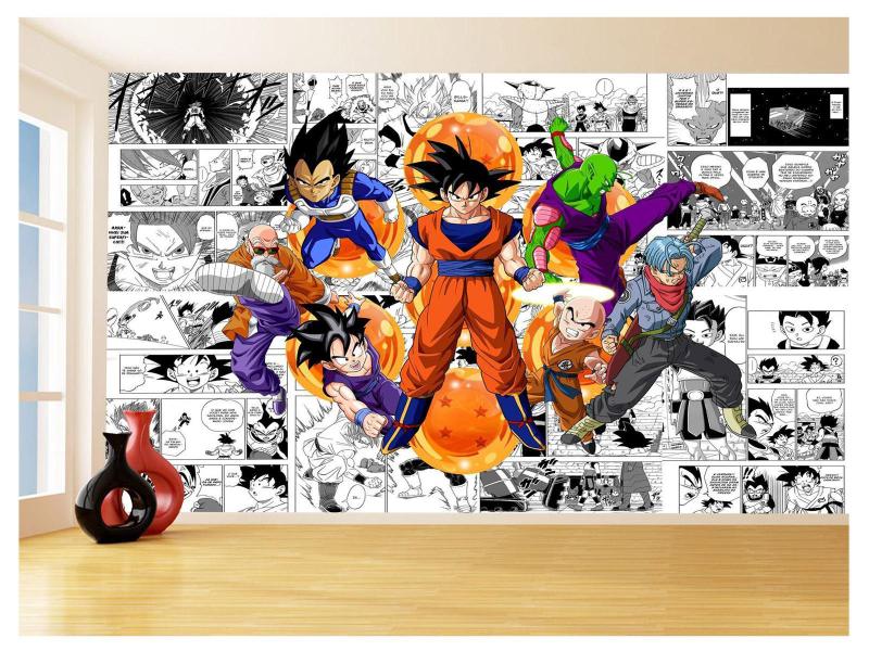 Papel De Parede Dragon Ball Goku Vegeta Anime 3,5M Dbz202 - Você Decora ...